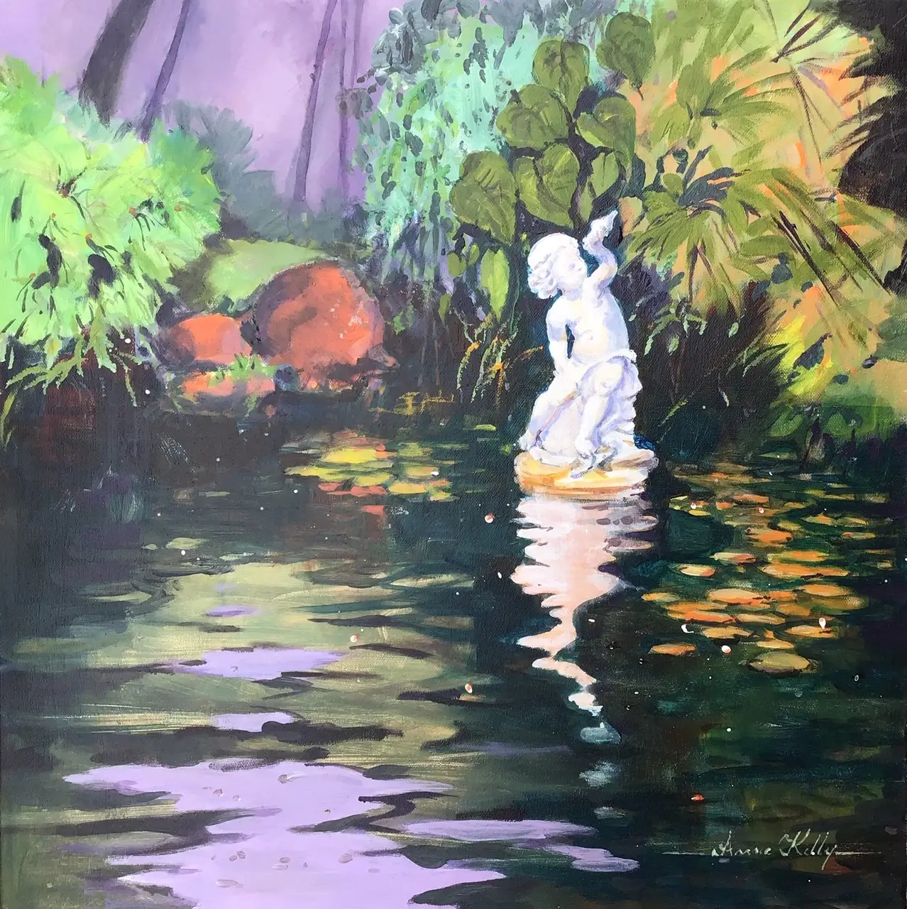 'The young sentinel, Fitzroy Gardens', Acrylic on stretched canvas By ...