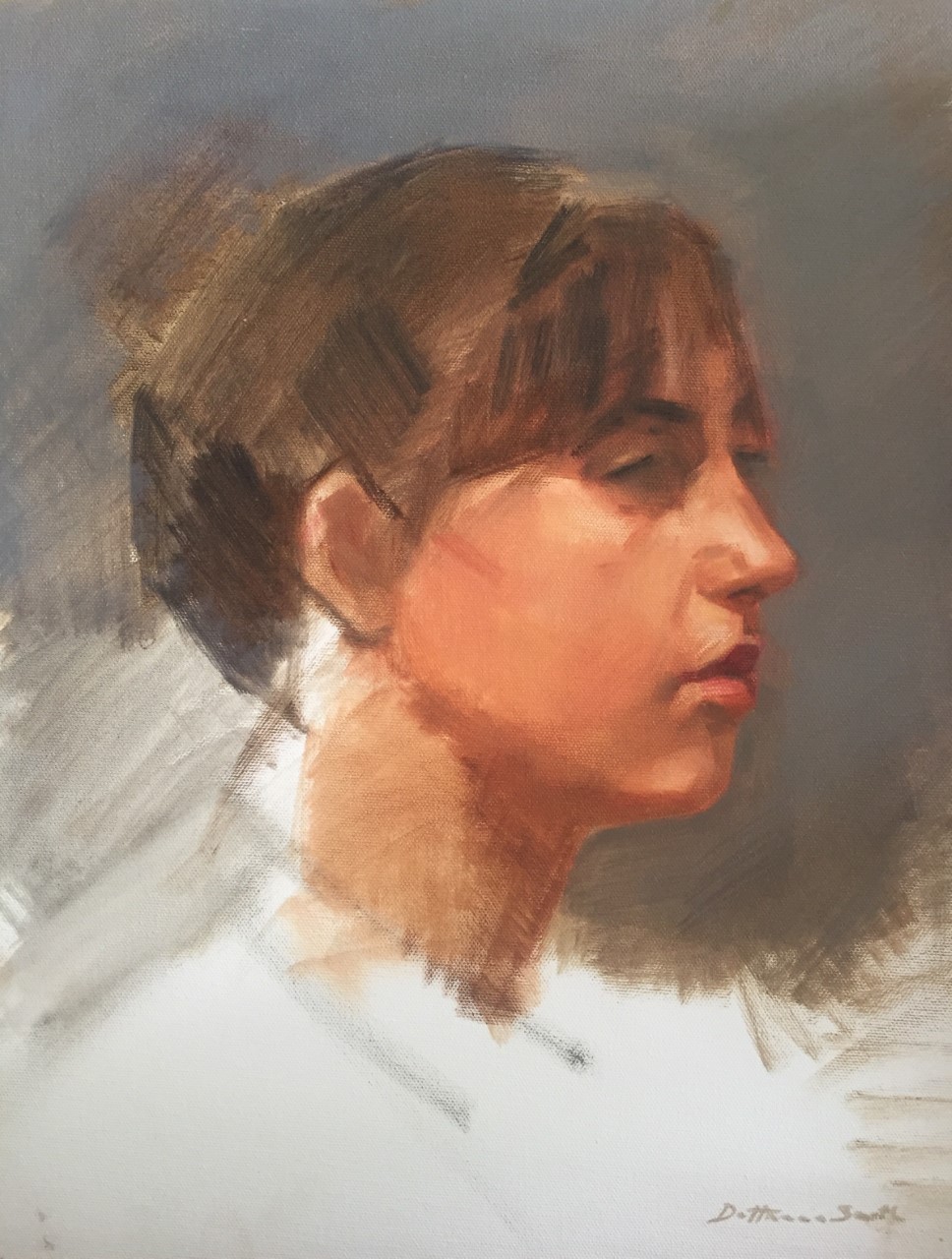 'Sketch of Kitty', Oil By Rachel Dettmann-Smith