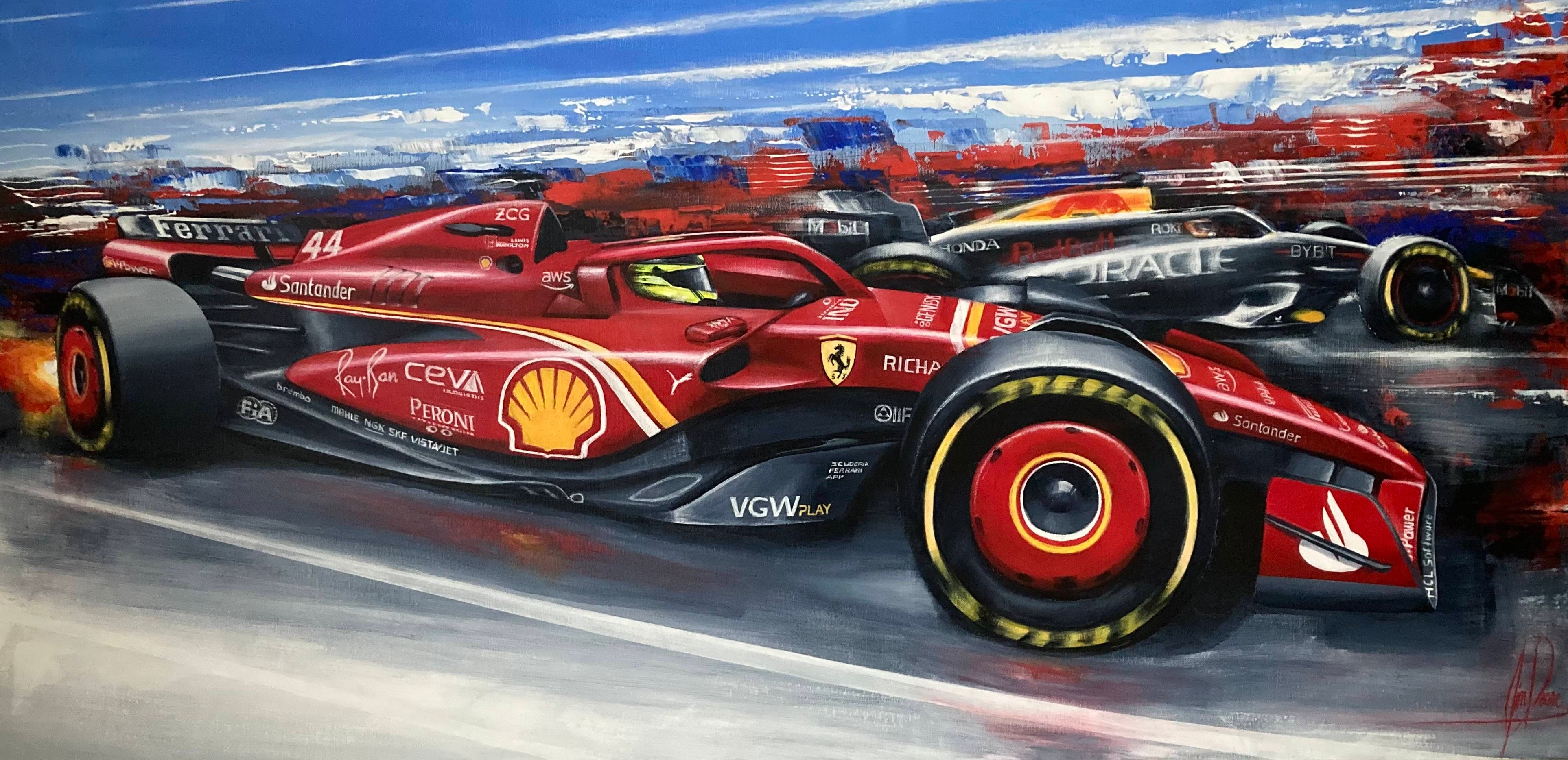 Lewis Hamilton in Ferrari