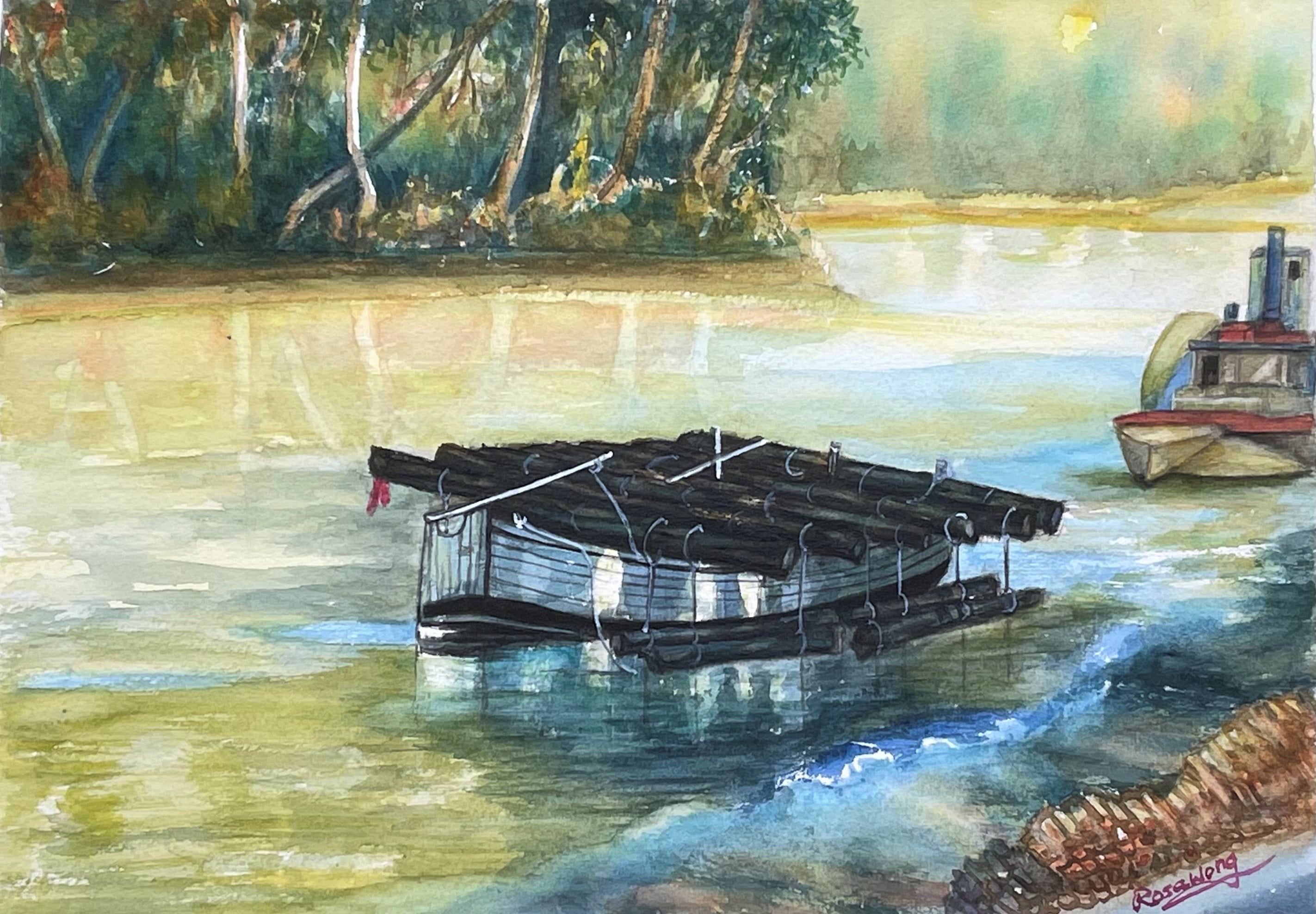 A Logging Barge at Echuca